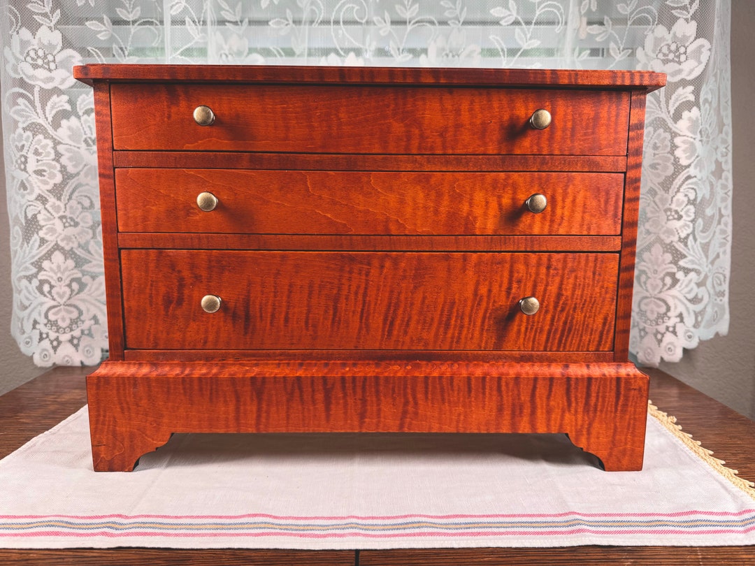 Curly Maple Jewelry Box With Hidden Drawer & RFID Lock - Etsy
