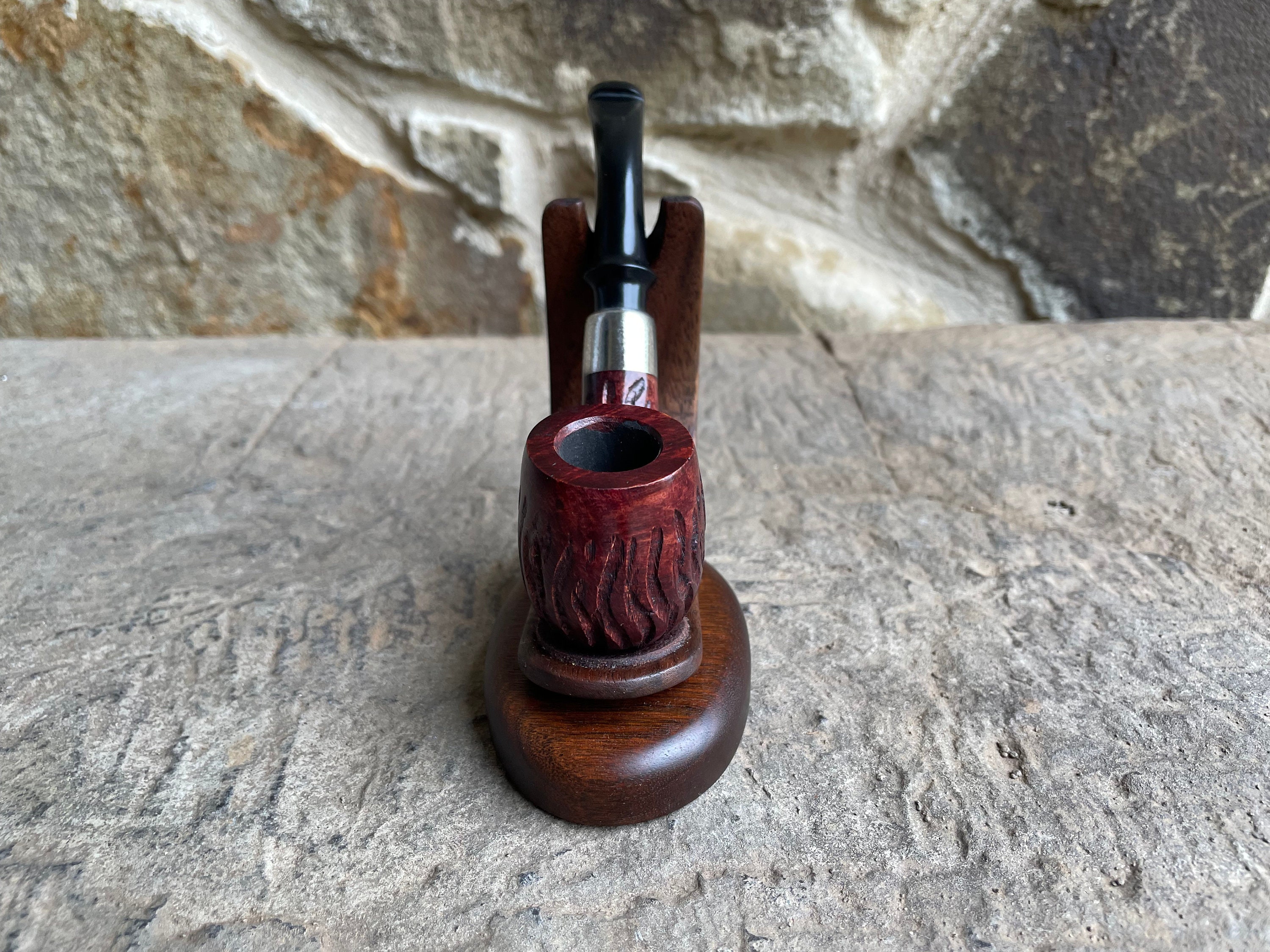 Wooden Pipe Stand/ Pipe Display/ Handmade Walnut & Ipe Wood - Etsy