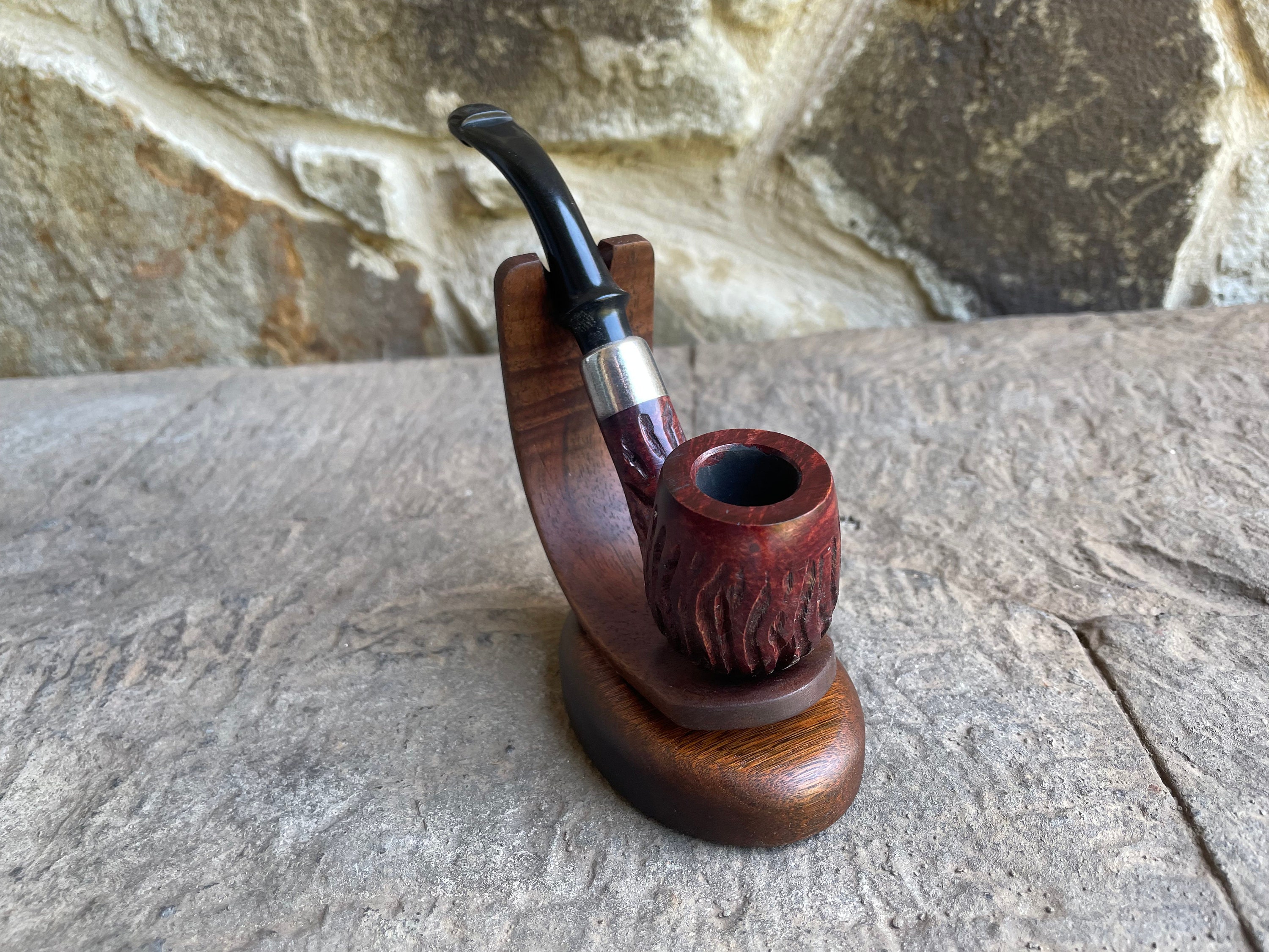 Wooden Pipe Stand/ Pipe Display/ Handmade Walnut & Ipe Wood - Etsy