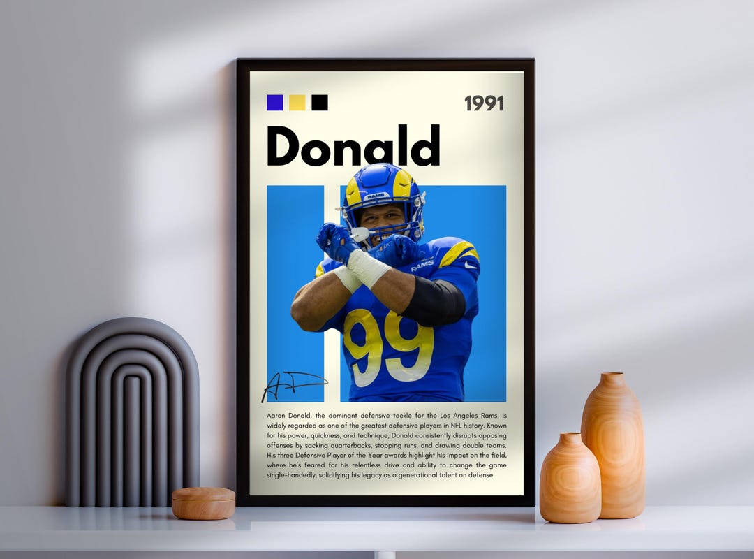 Aaron Donald Poster NFL American Football Player Poster American ...
