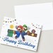 Super Mario Wish Card, Birthday Wish Card, Mario and Luigi Greeting ...