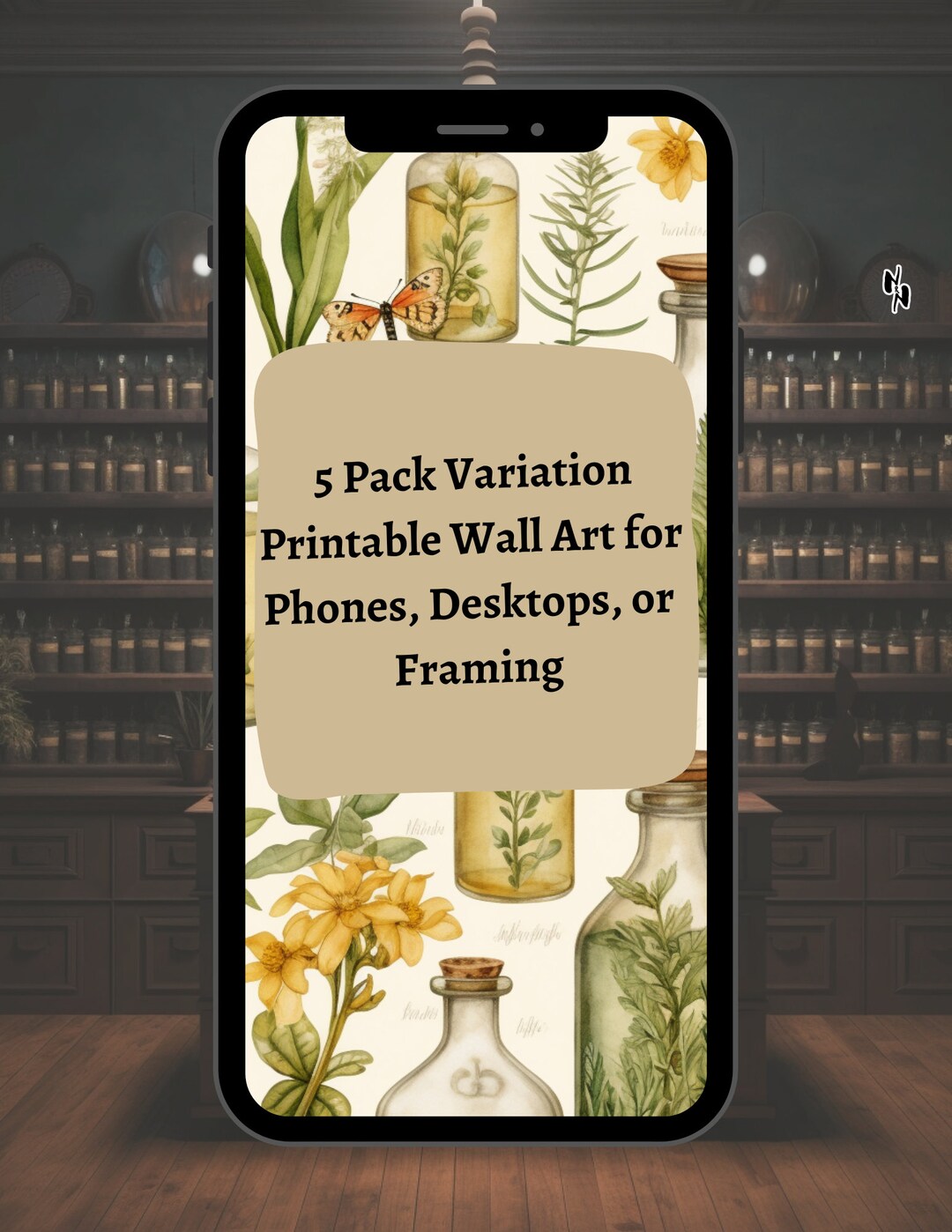 Instant Download Herbal Phone Wallpaper for Computer Background ...