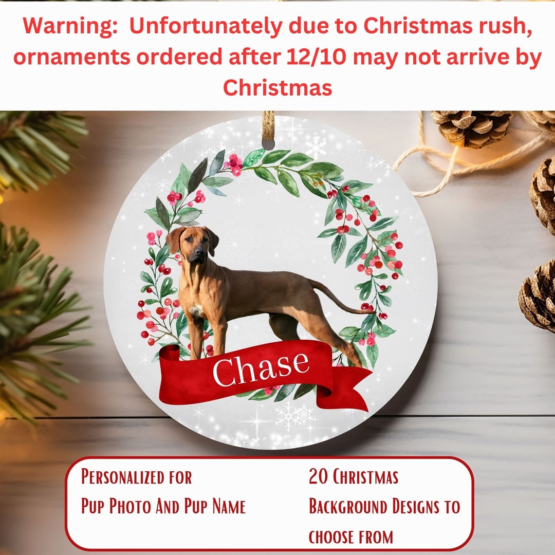 Personalized Rhodesian Ridgeback Ceramic Ornament,custom Dog Photo ...
