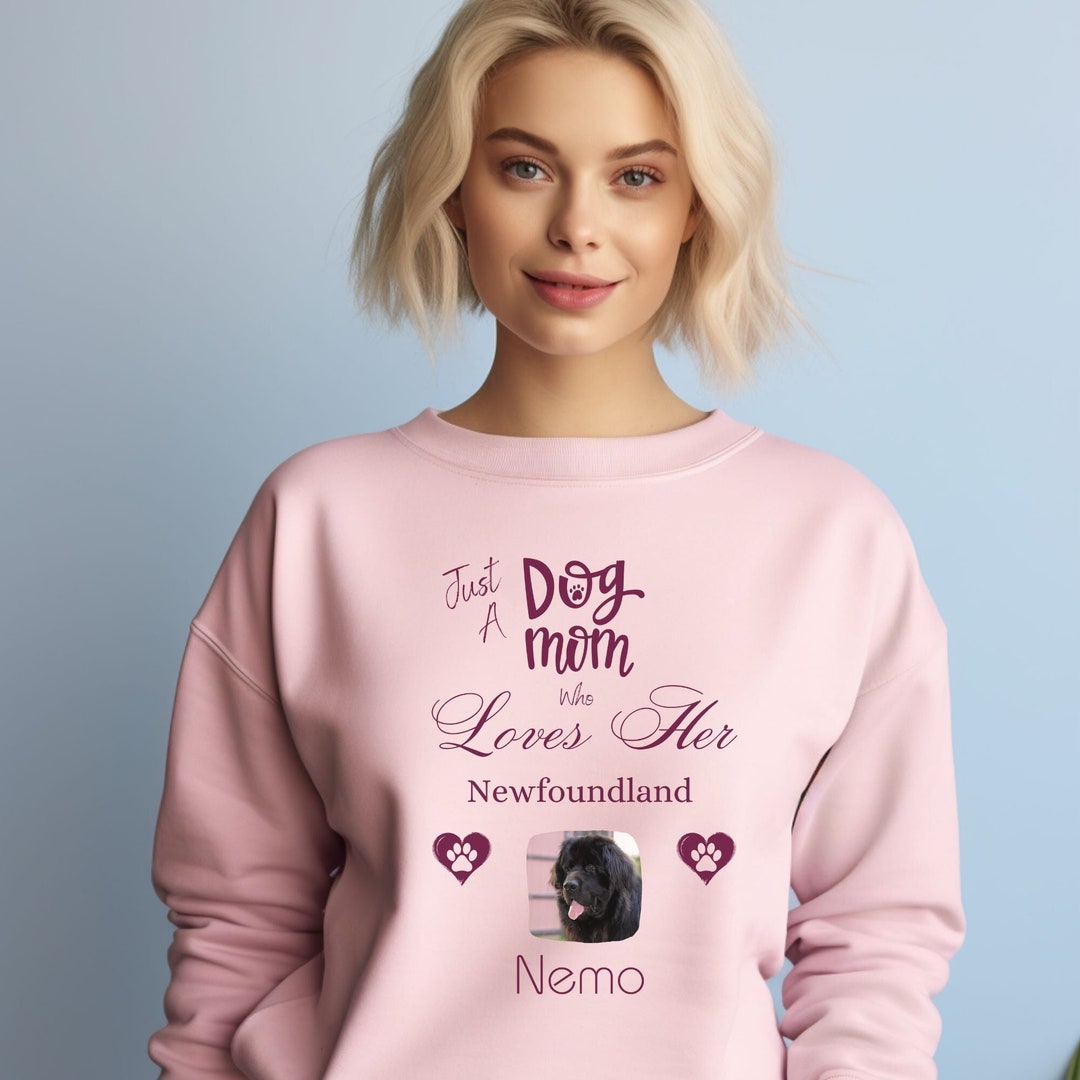 Personalized Newfoundland Dog Mom Sweatshirt,custom Dog Photo Shirt ...