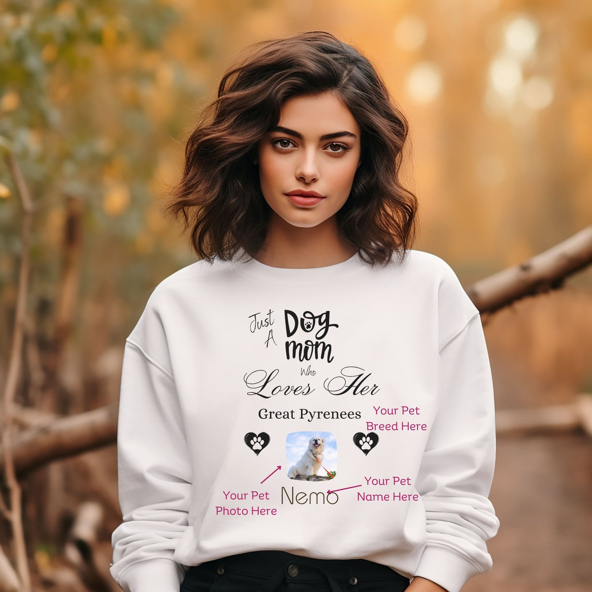 Personalized Great Pyrenees Dog Mom Shirt,custom Dog Photo Shirt,great ...