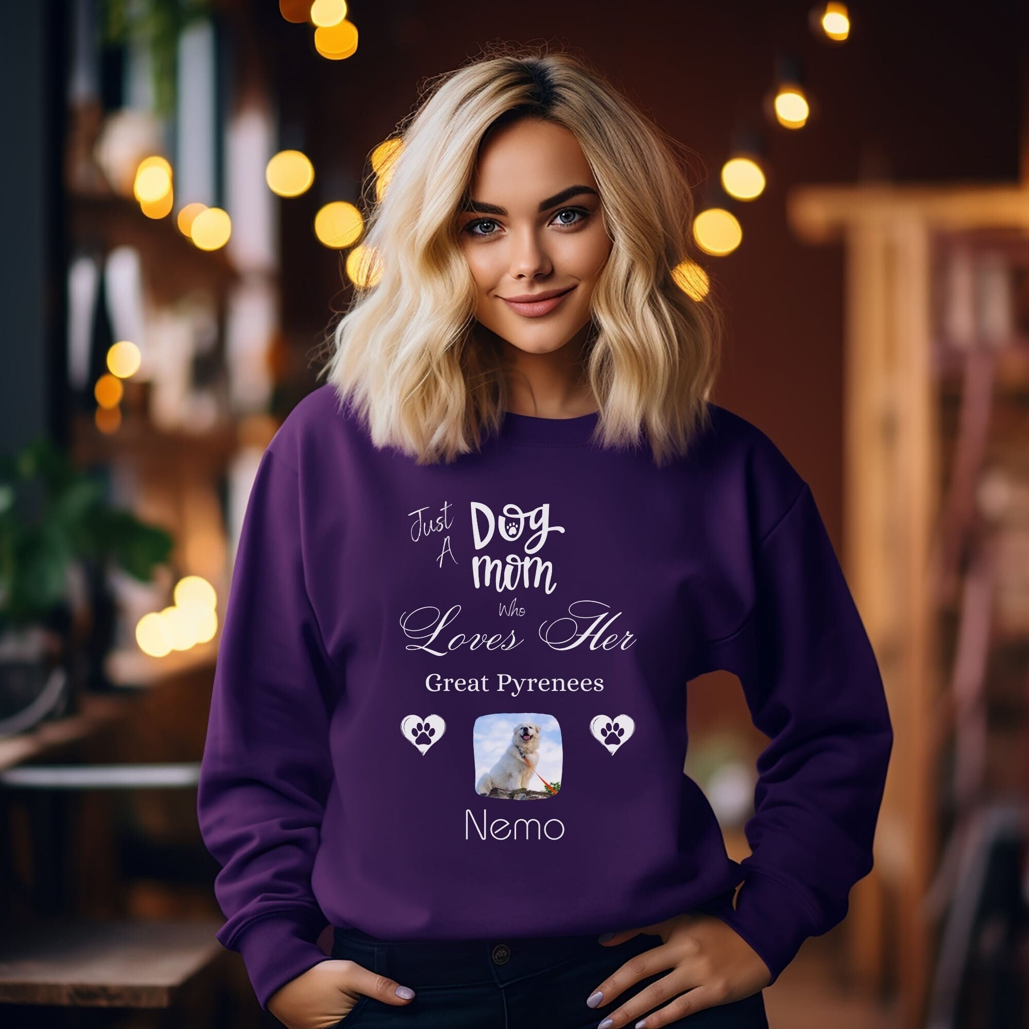 Personalized Great Pyrenees Dog Mom Shirt,custom Dog Photo Shirt,great ...