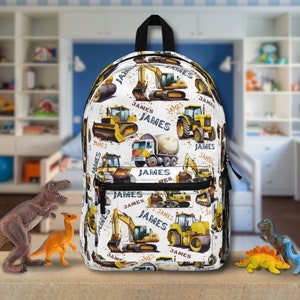 Personalized Construction Backpack, Custom Kids Backpack, Construction ...