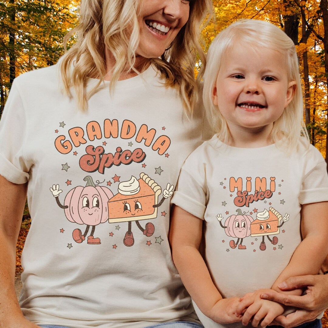 Matching Grandma Thanksgiving Shirt, Retro Pumpkin Spice Grandma and Me ...