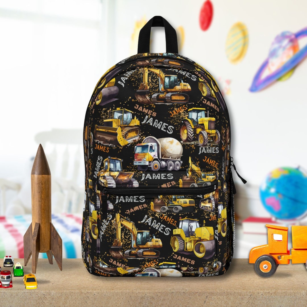 Personalized Construction Backpack, Custom Kids Backpack, Construction ...