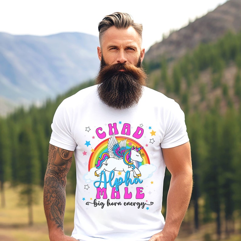 Personalized Ironic Shirt Alpha Male Unicorn Rainbow Tee - Etsy