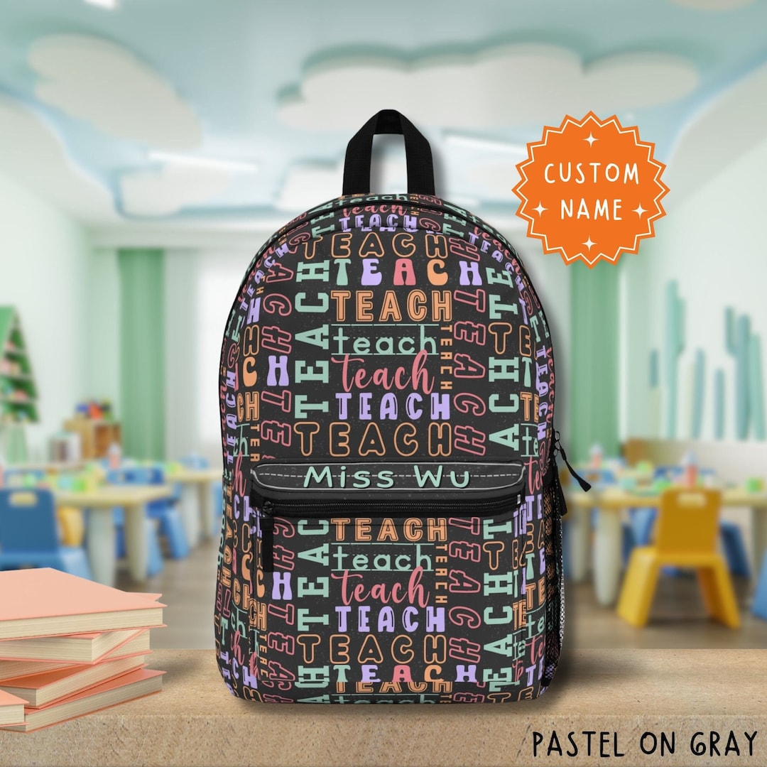 Personalized Teacher Backpack, Custom Name Teacher Bag, Graduation Gift ...