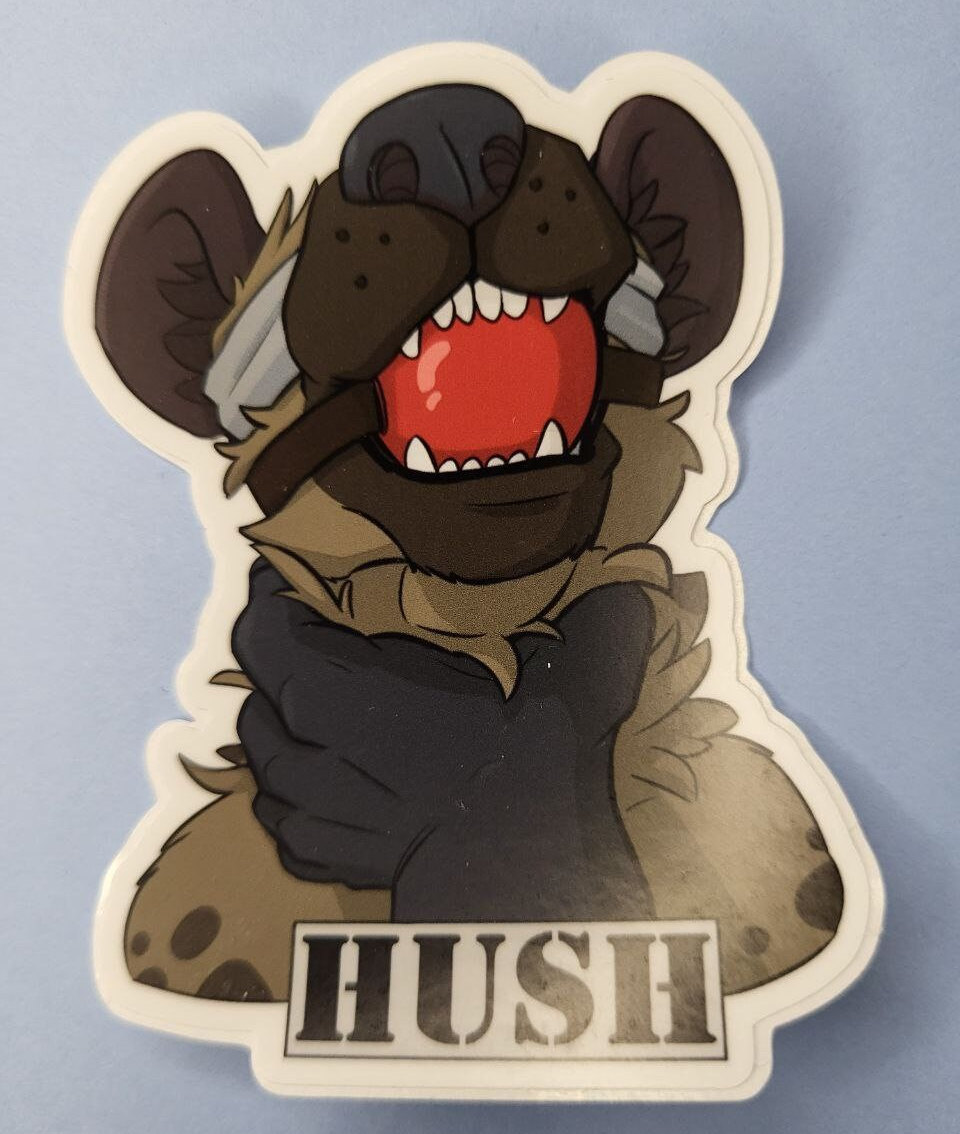 HUSH Sticker - Etsy