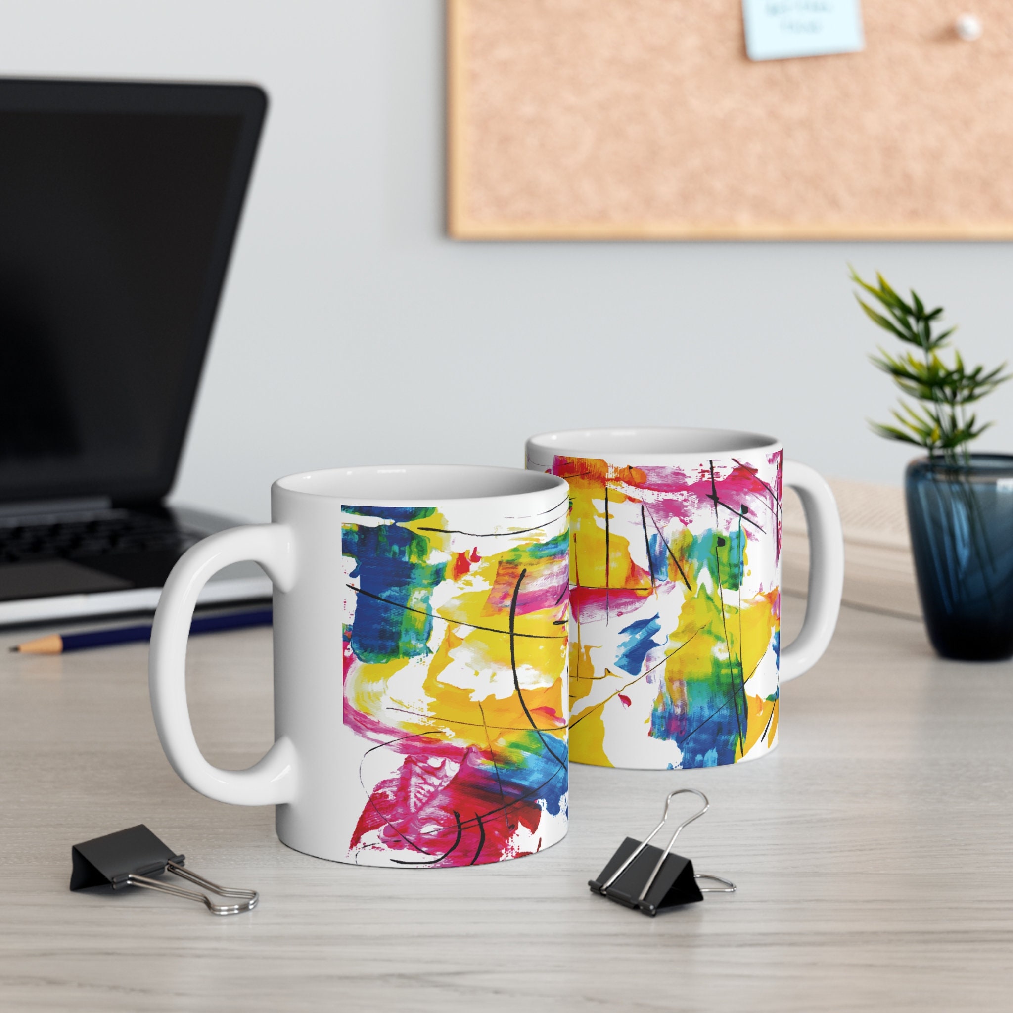 Multi-color Abstract Ceramic Mug Abstract Design Coffee Mug - Etsy