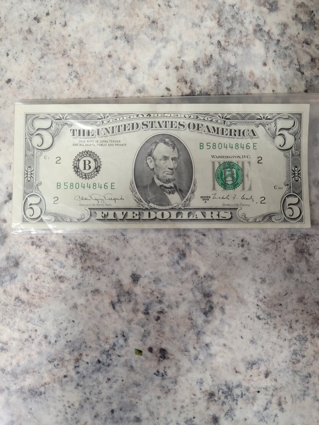 1988A 5 Dollar Federal Reserve Bank Note. - Etsy
