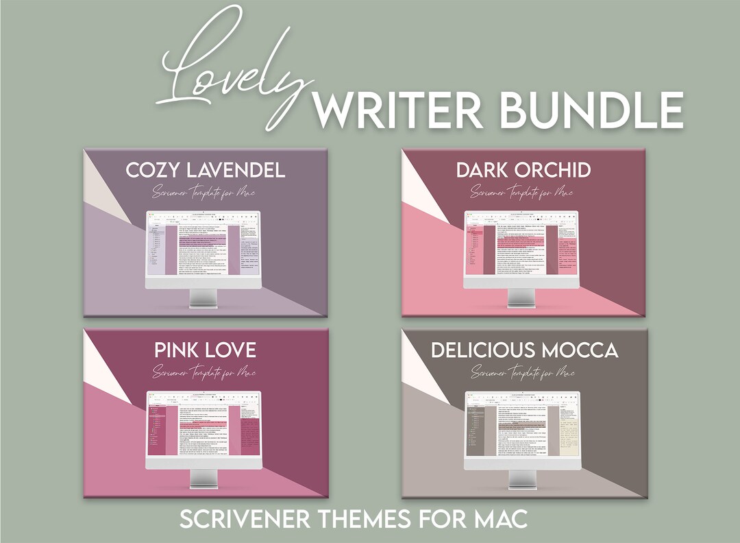 Scrivener Themes for Mac - LOVELY WRITER BUNDLE - 4 Beautiful Scrivener ...