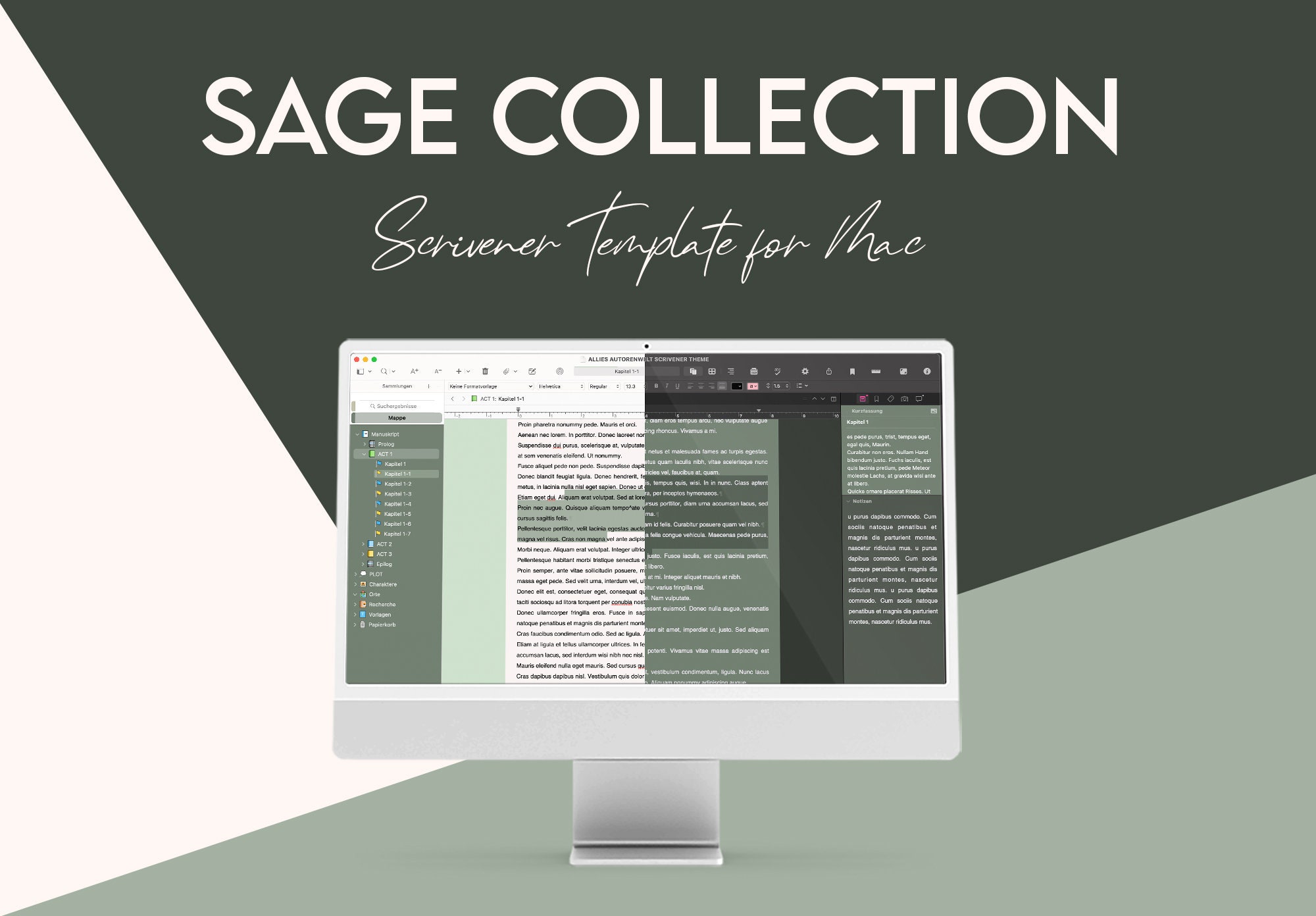 Scrivener Themes for MAC - SAGE COLLECTION - Dark & Light Mode ...