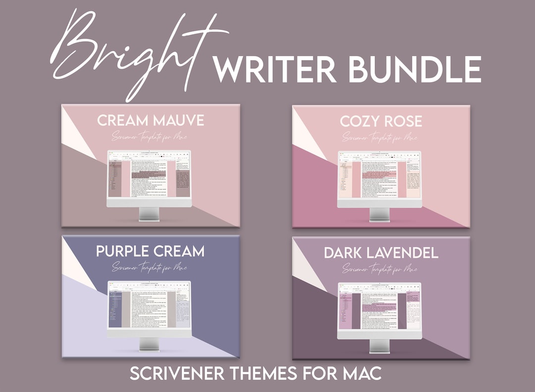 Scrivener Themes for Mac BRIGHT WRITER BUNDLE 4 Beautiful Scrivener ...