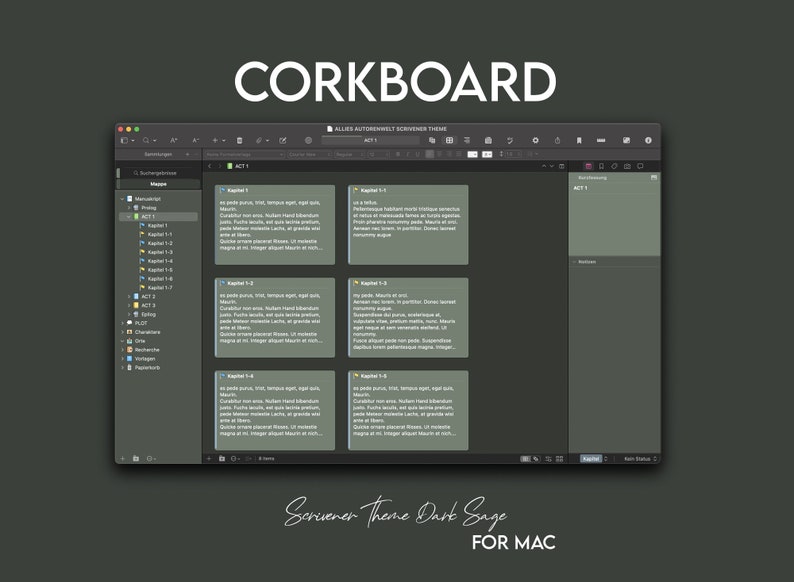 Scrivener Themes for MAC - SAGE COLLECTION - Dark & Light Mode ...