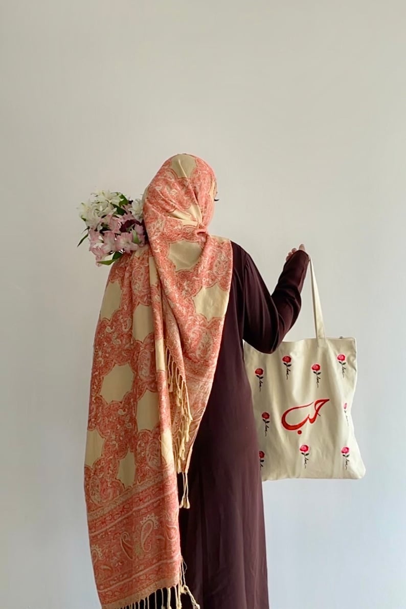 Embroidered Hub Tote Bag Love and Roses Sufi Islamic Gift 100% Cotton ...