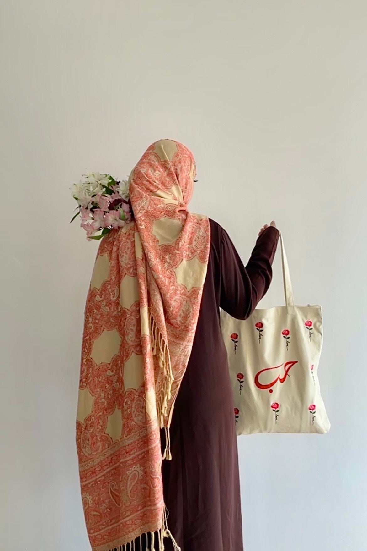 Embroidered Hub Tote Bag Love and Roses Sufi Islamic Gift 100% Cotton ...