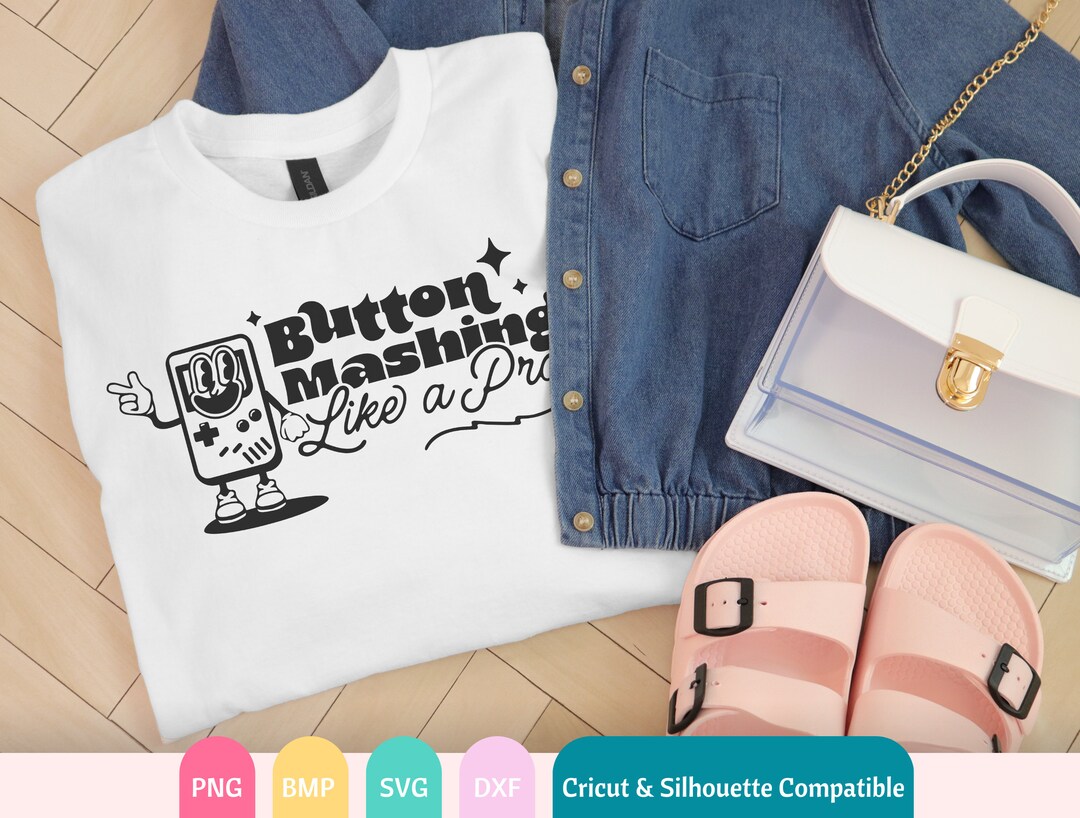 Button Mashing Like A Pro Svg Design, Retro Gaming Shirt Svg, DIY Gamer ...