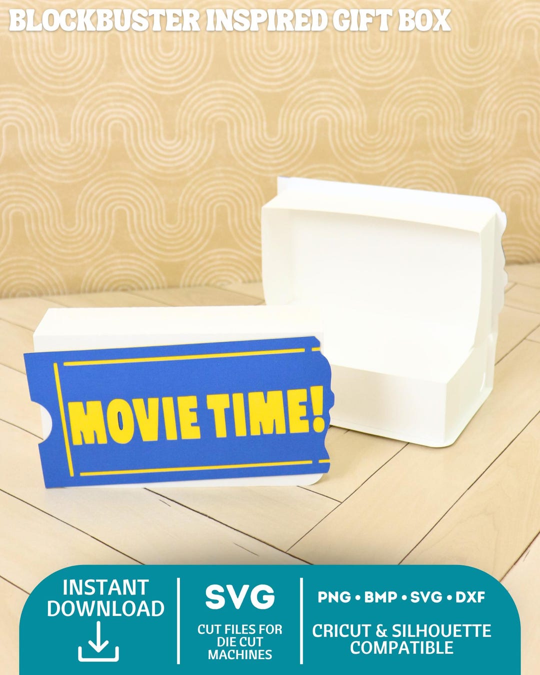 Blockbuster Movie Night Gift Box SVG: Cricut & Silhouette (PDF ...