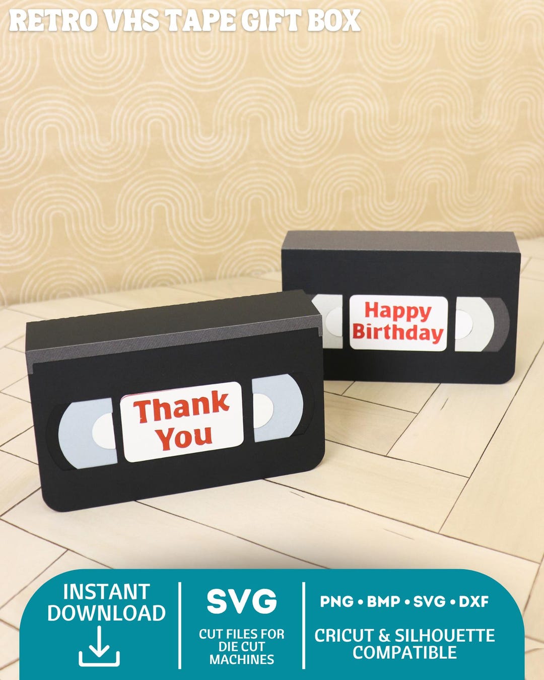 VHS Tape Gift Box SVG: Retro Movie Night Party Favor (digital Download ...