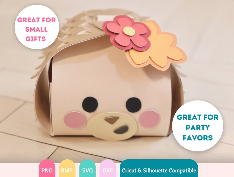 Hedgehog Gift Box SVG: 3D Paper Treat Box Template (digital Download ...