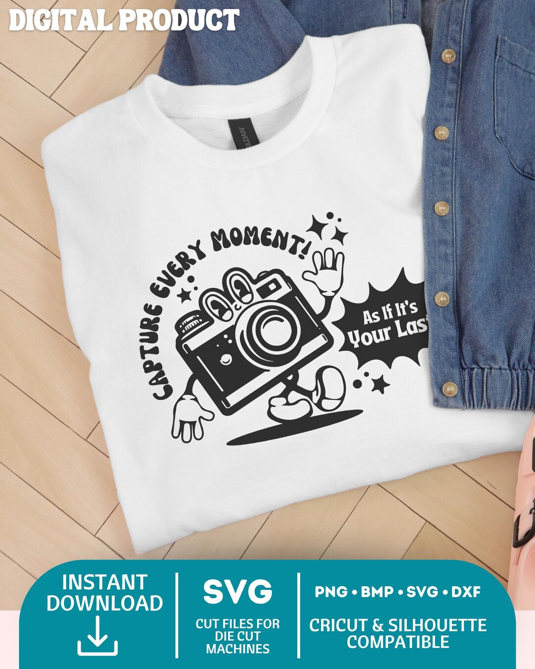 Retro Camera SVG Design: Capture Every Moment Shirt (digital Files) - Etsy