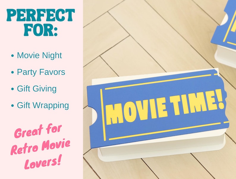 Blockbuster Movie Night Gift Box SVG: Cricut & Silhouette (PDF ...