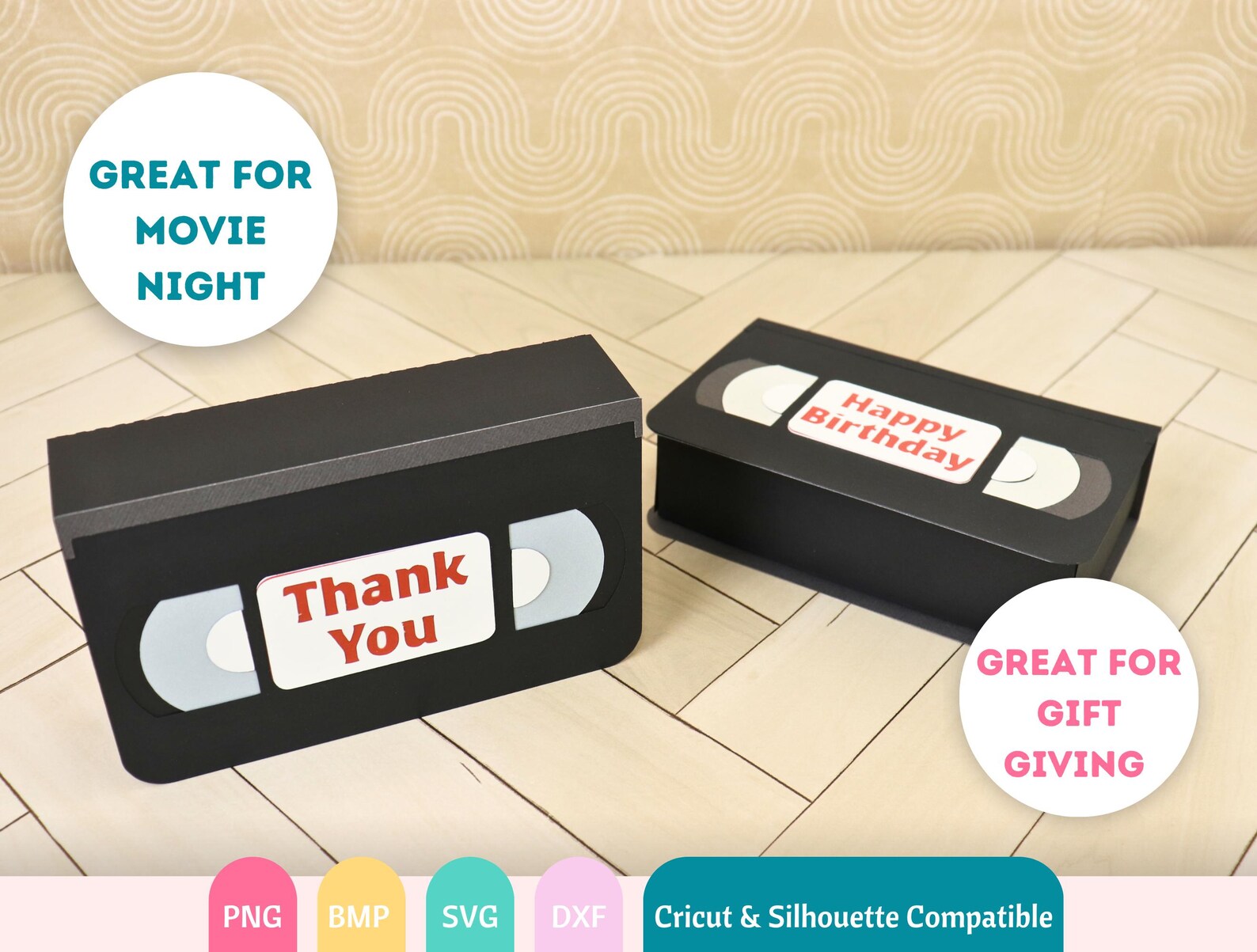 VHS Tape Gift Box SVG: Retro Movie Night Party Favor (digital Download ...