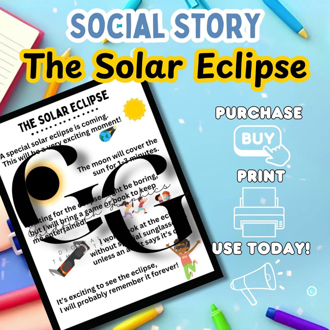 Social Story - What to Expect During a Solar Eclipse, Printable, Social ...