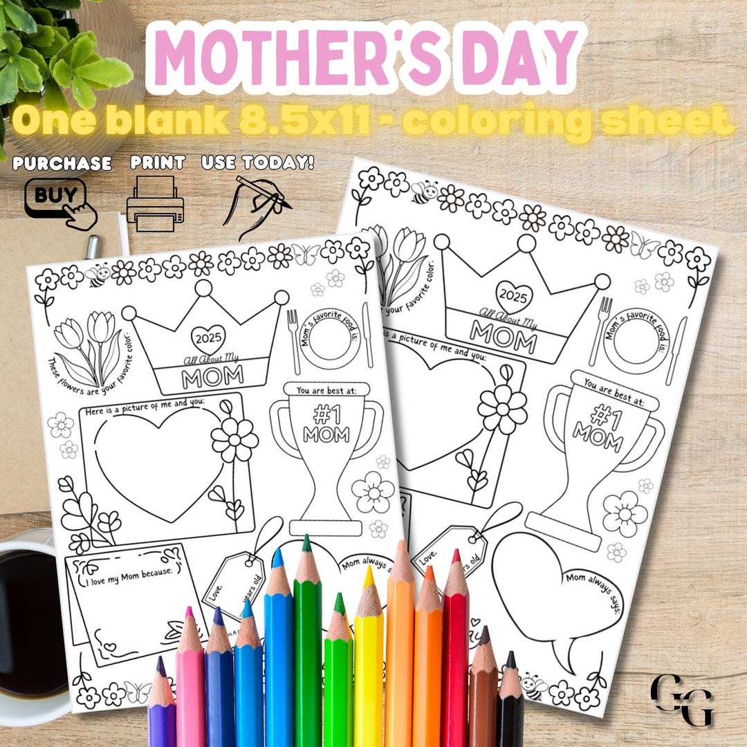 Mother's Day Printable Template PDF, Gift for Mom From Child, All About ...