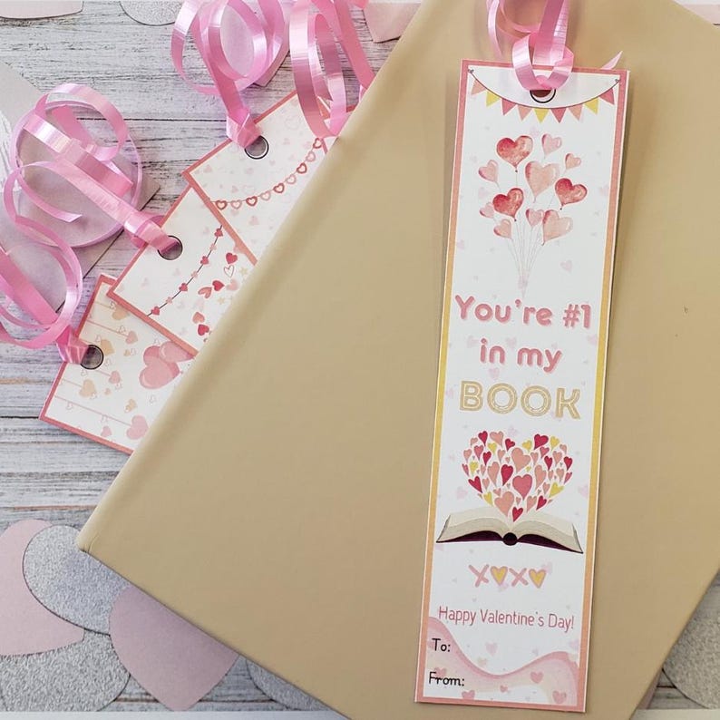 Bookmark Valentine's Day Printable PDF, Reading Themed Printable ...