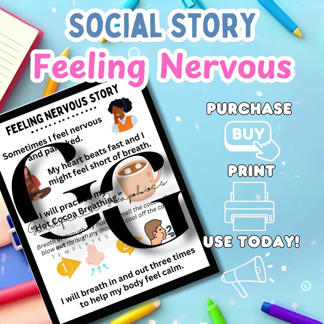 Social Story - Feeling Nervous, Printable, Social Story on What to Do ...
