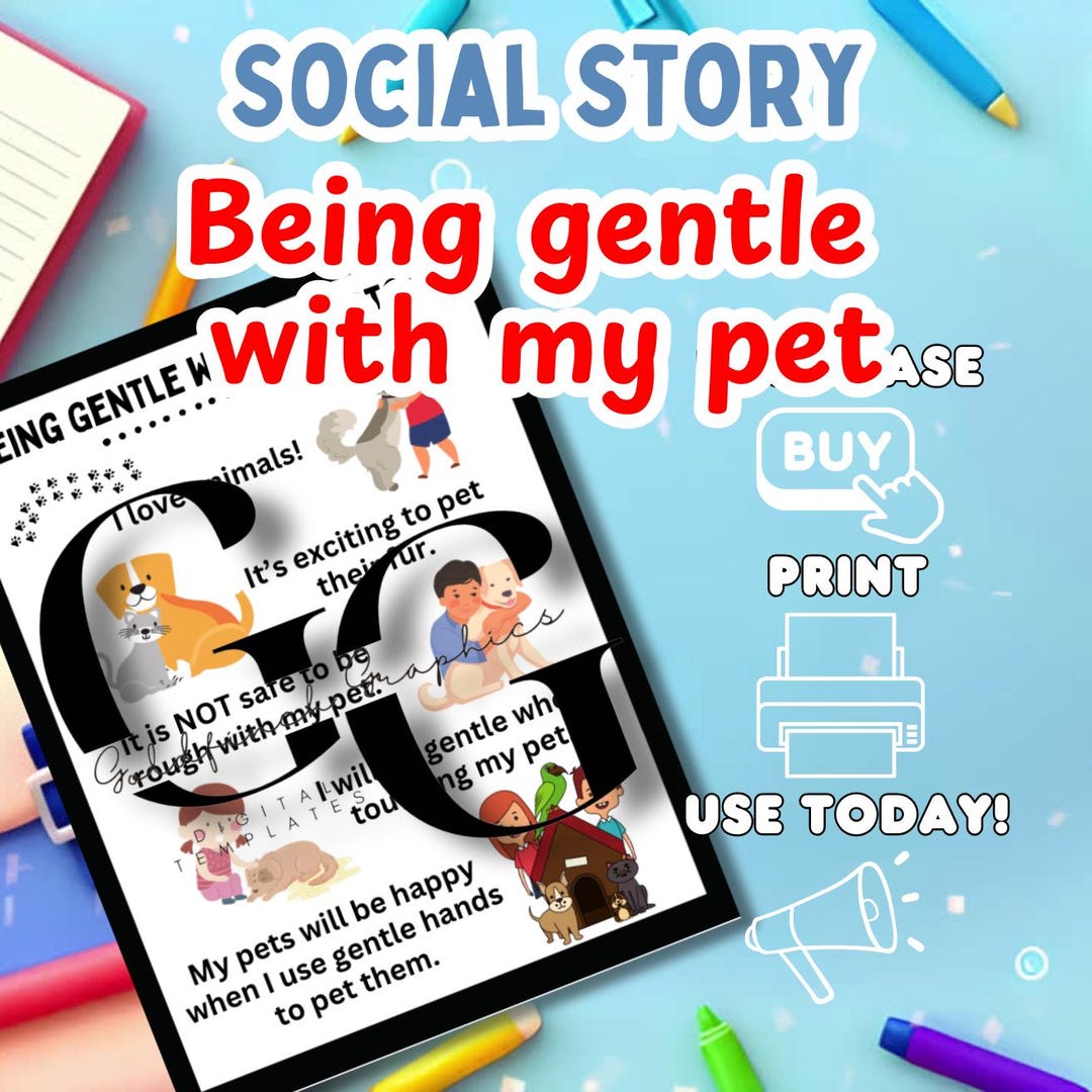 Social Story - Being Gentle With My Pet, Printable, Social Story on ...