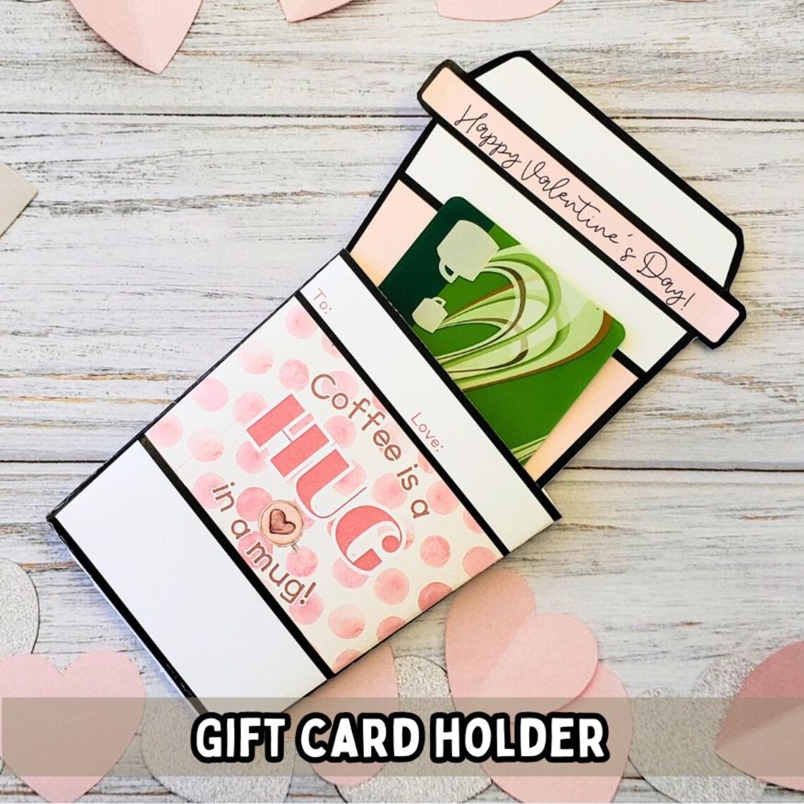 Coffee Themed Valentines Day Gift Card Holder, Teacher Valentine's Gift ...