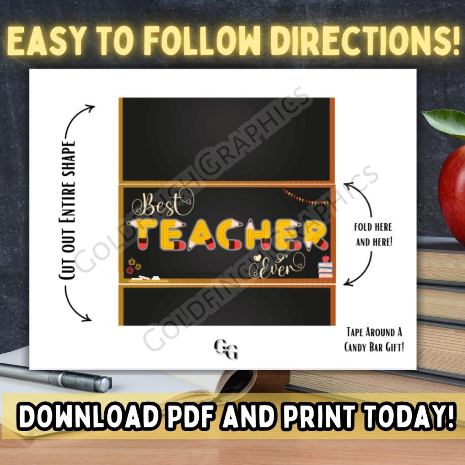 Teacher Appreciation Day Printable Candy Bar Wrapper, Gift for Teacher ...