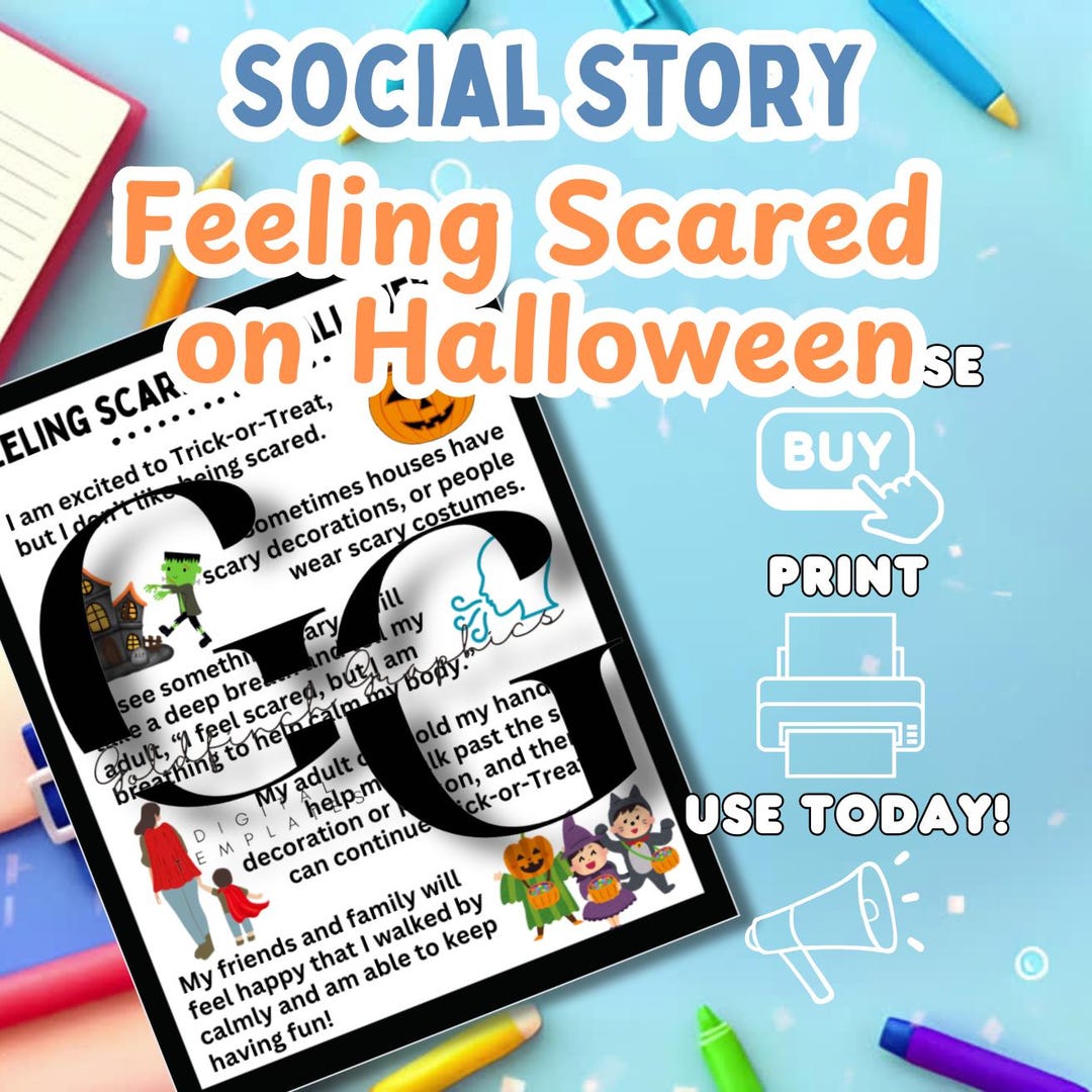 Social Story - Feeling Scared on Halloween, Printable, Social Story on ...