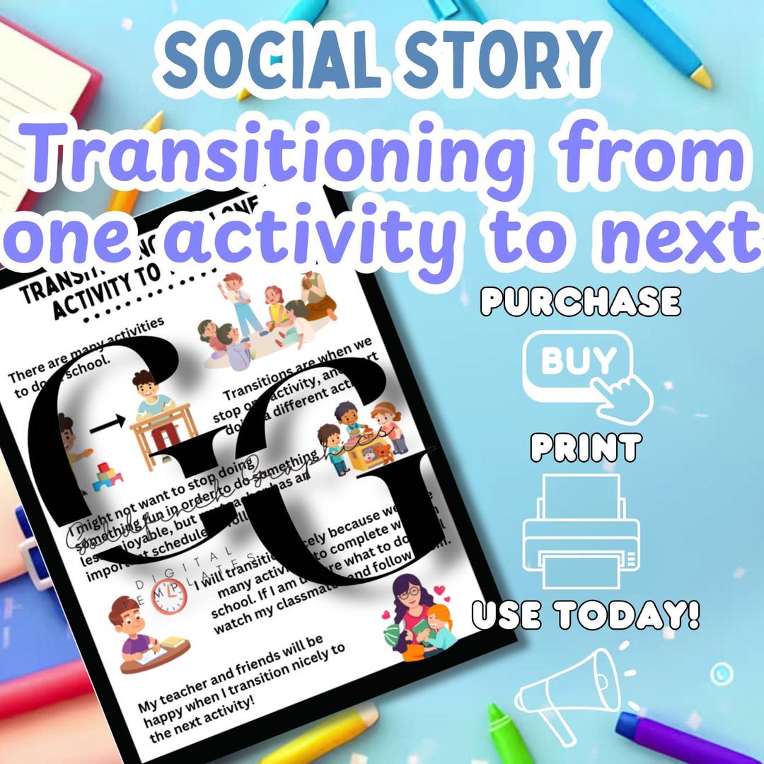 Social Story - Transitioning From One Activity to the Next, Printable ...