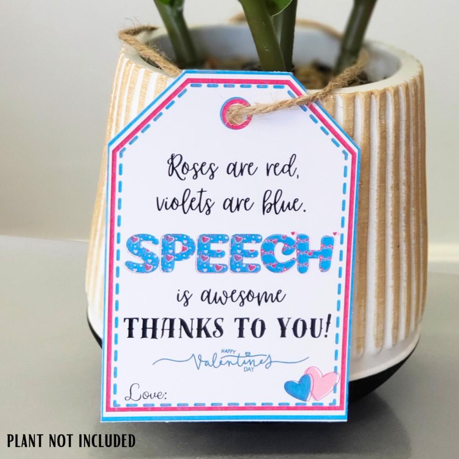Therapist Valentine's Day Printable Tags PDF, Speech, OT, PT, Teacher ...