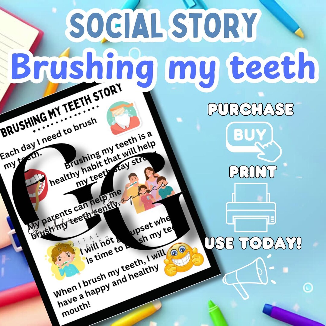 Social Story - Brushing Teeth, Printable, Social Story for Children Who ...