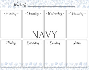 Weekly Overview Printable Planner Template - Undated - Grey - Etsy