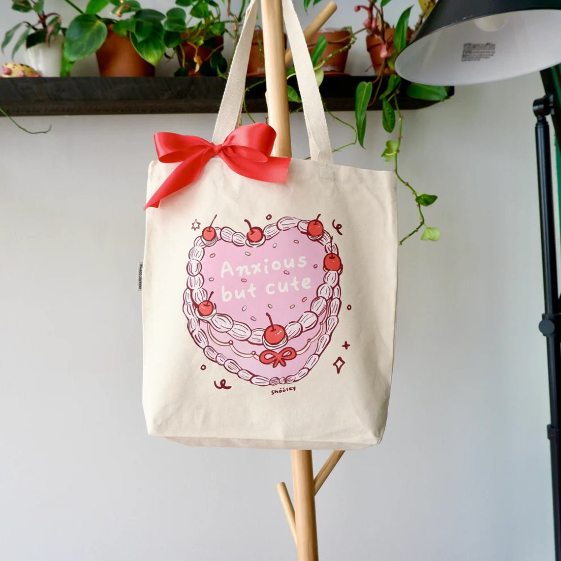 Cute Cake Tote Bag| 100% Organic Cotton Tote Bag With Ribbon - Etsy