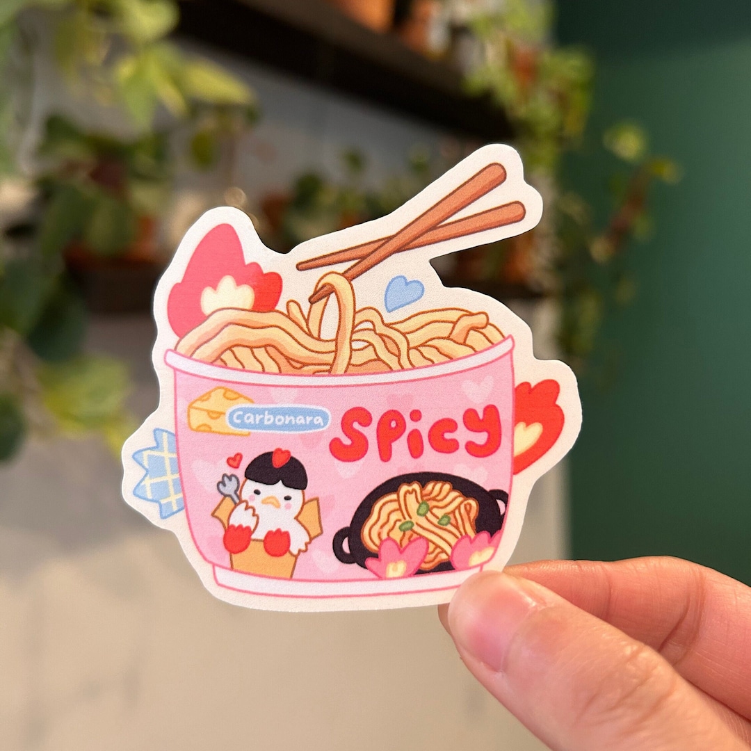 Spicy Ramen Vinyl Sticker Laptop Waterbottle Decal Sticker - Etsy
