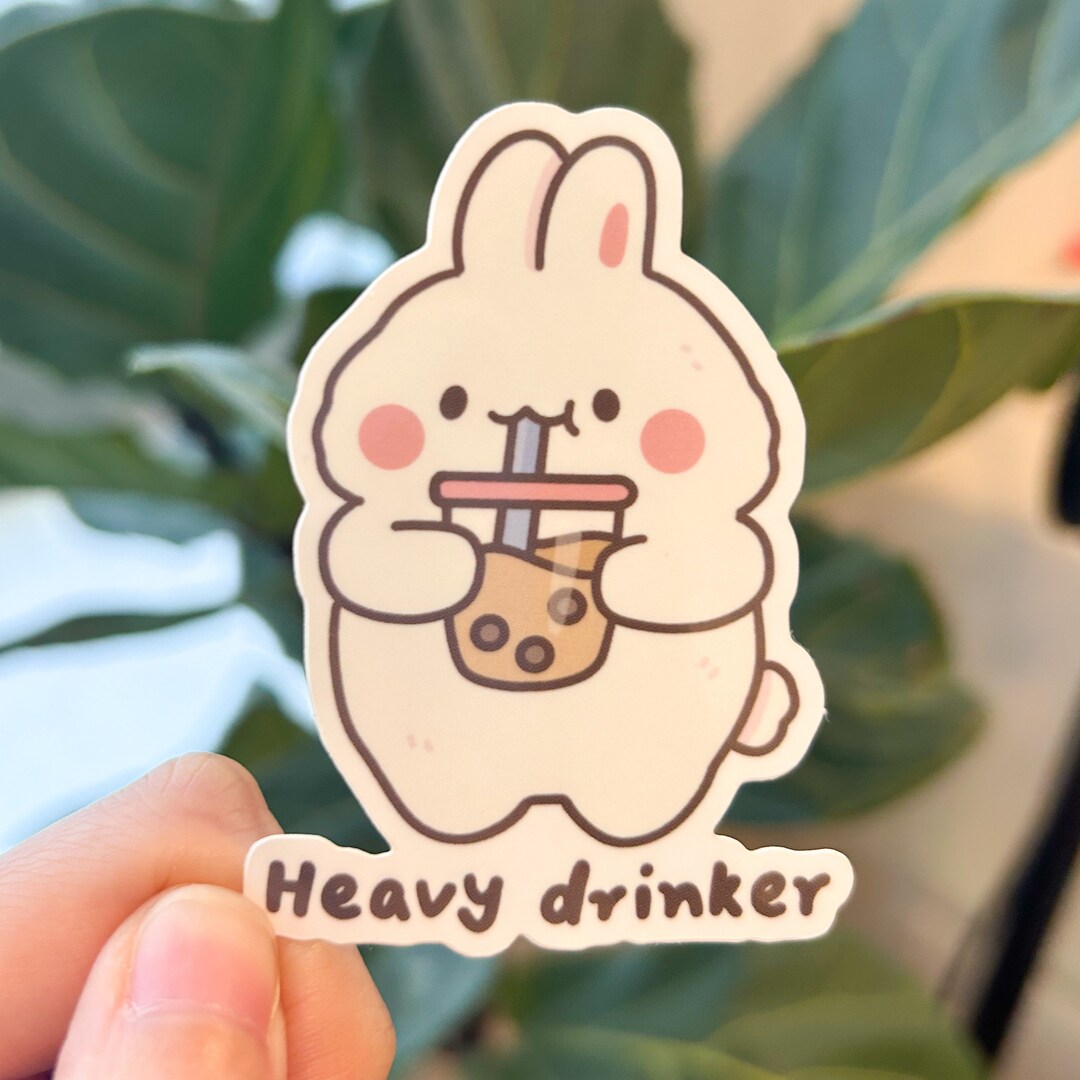 Boba Bunny Vinyl Sticker Laptop Waterbottle Decal Sticker - Etsy