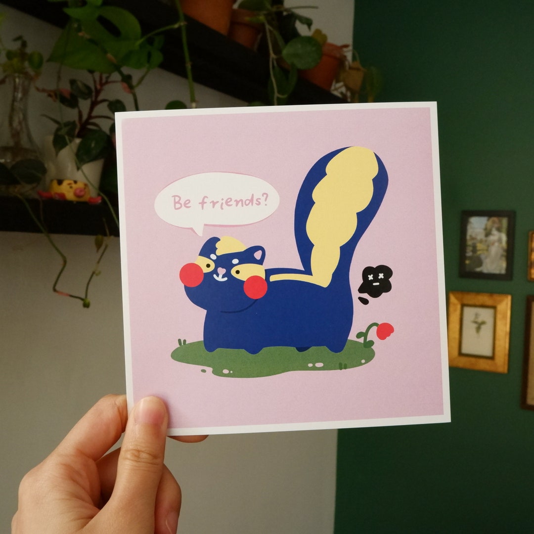Friendly Skunk Art Print Hand Drawn Illustration, Cute Art Print - Etsy