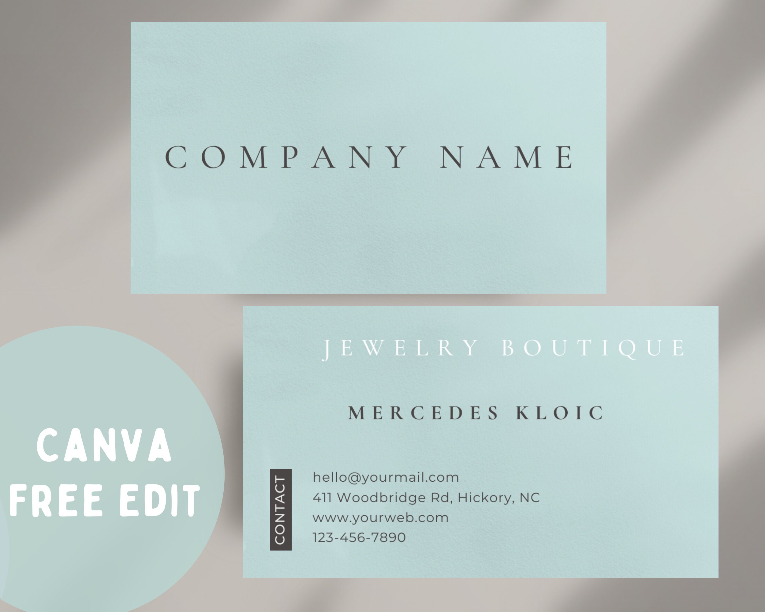 Light Shade Cyan || Business Card || Minimalist Card || Fill in Service ...