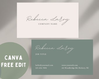 Grey Business Card || Fill in Service || Minimalist - Etsy
