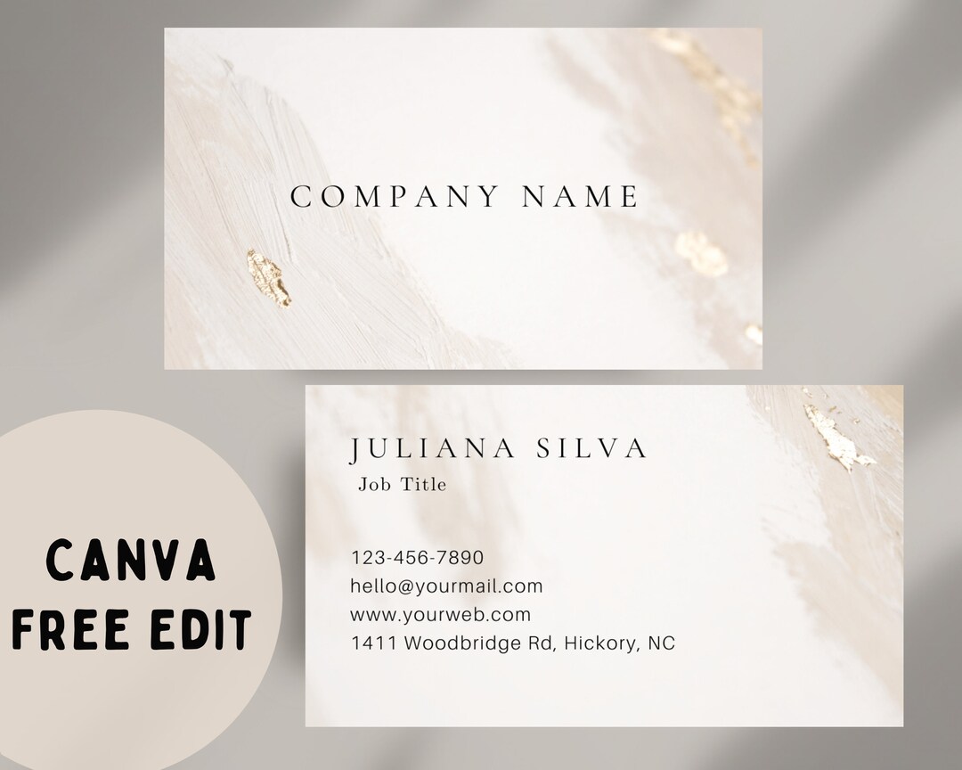 Light Yellow Business Card || Minimalist Card || Fill in Service - Etsy